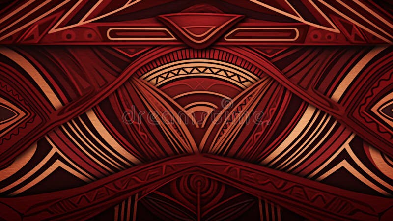 Tribal Elegance Deep Maroon and Tan Earthy Tones Pattern Stock ...
