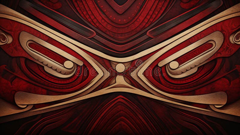 Tribal Elegance Deep Maroon and Tan Earthy Tones Pattern Stock ...