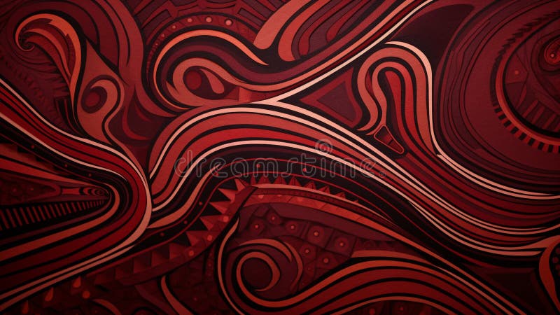 Tribal Elegance Deep Maroon and Tan Earthy Tones Pattern Stock ...