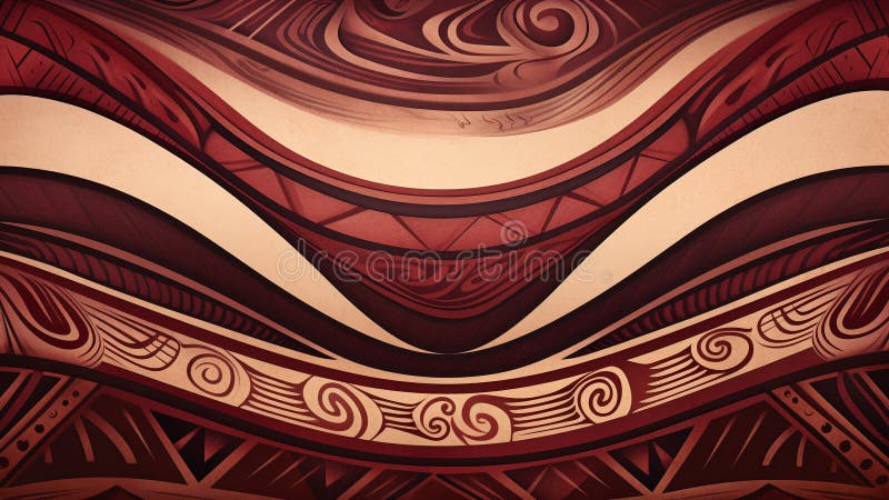 Tribal Elegance Deep Maroon and Tan Earthy Tones Pattern Stock ...