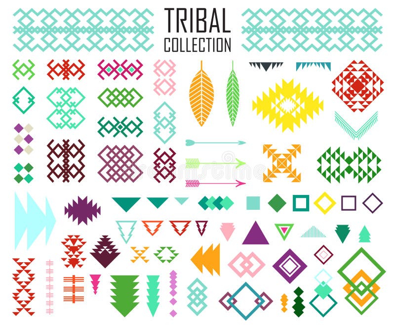 Tribal elements collection stock vector. Illustration of graphic - 57051963