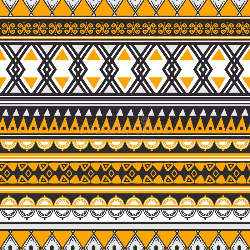 Tribal Ethnic Drawing Background Seamless Pattern Stock Vector ...