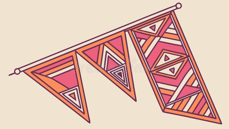 Tribal Ethnic Pattern Decorative Flags Bunting Vector, Vector Design ...