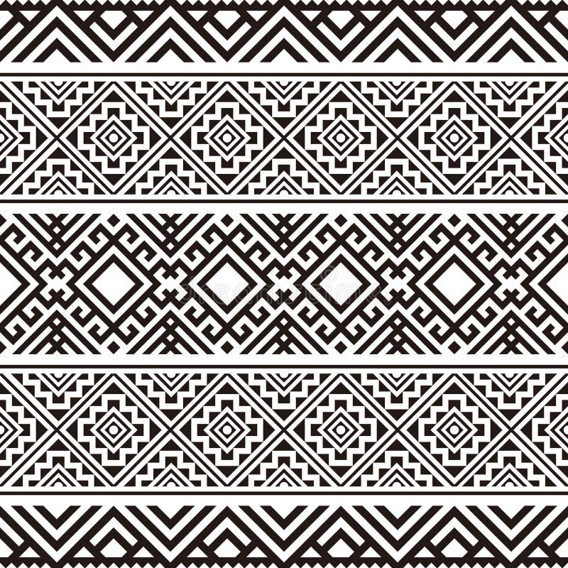 Tribal Ethnic Pattern Vector Black White Color Stock Vector ...