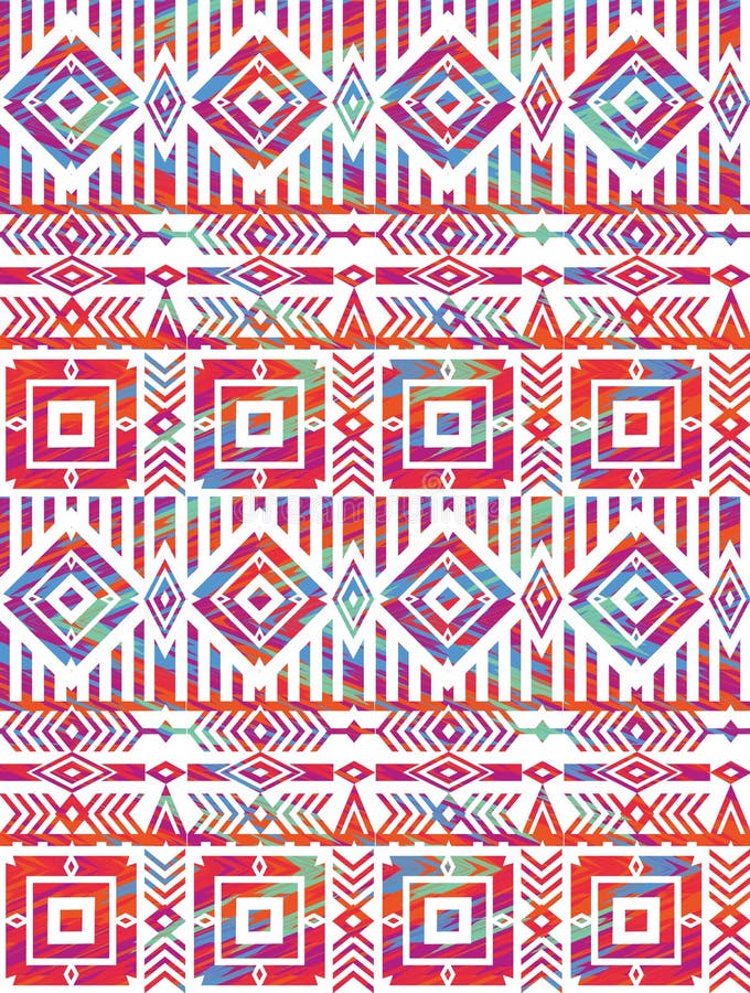 Tribal Ethnic Seamless Pattern with Geometric Elements. Stock Vector ...