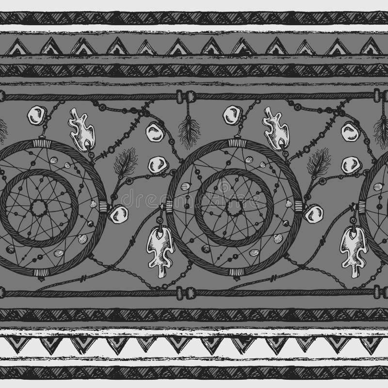 Tribal Ethnic Stripe Seamless Pattern Stock Vector - Illustration of ...