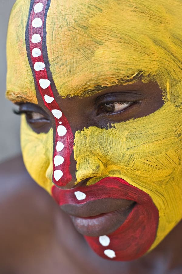 Tribal face stock photo. Image of emotion, character, person - 3148468