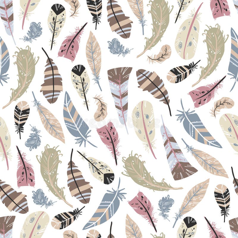 Tribal Feathers Vector Set stock vector. Illustration of indian - 109802072