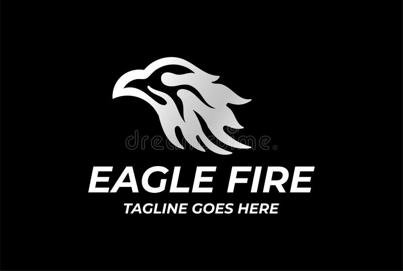 Tribal Fire Flame Eagle Hawk Falcon Head Logo Design Vector Stock ...