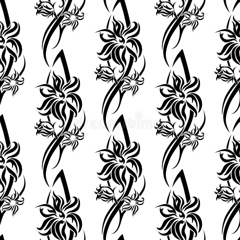 Tribal Flower Seamless Pattern. Backdrop Vector Illustration Stock ...