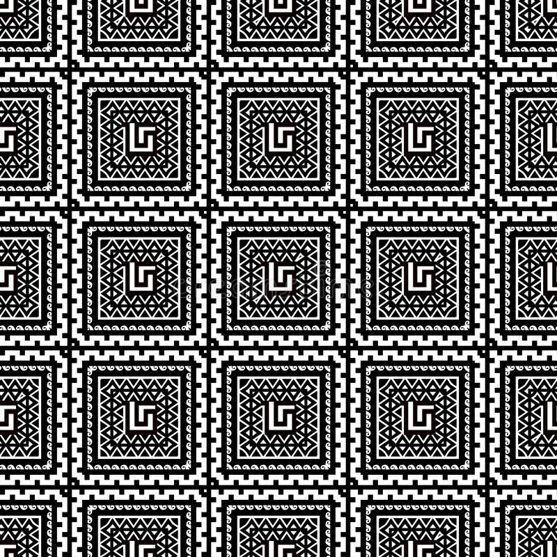 Tribal Geometric Greek Vector Seamless Pattern. Ethnic Style Black and ...