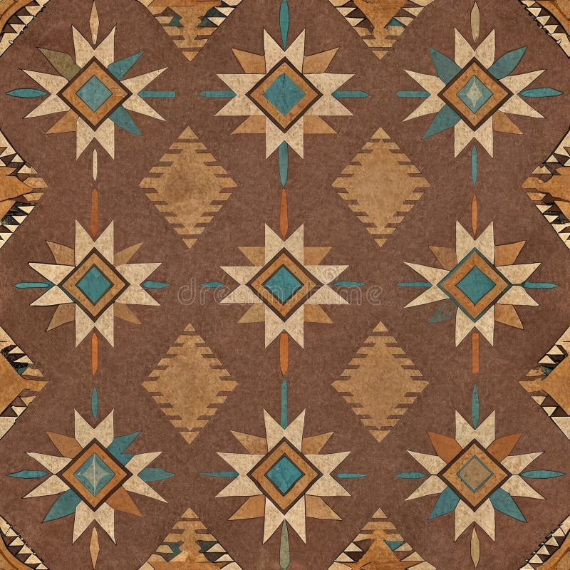 Tribal Geometric Pattern with Vintage Aztec Design and Rustic Colors ...