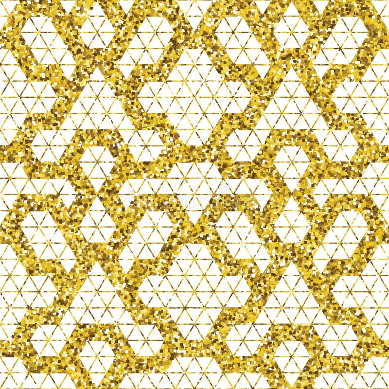 Tribal Glitter Golden Seamless Pattern. Stock Vector - Illustration of ...