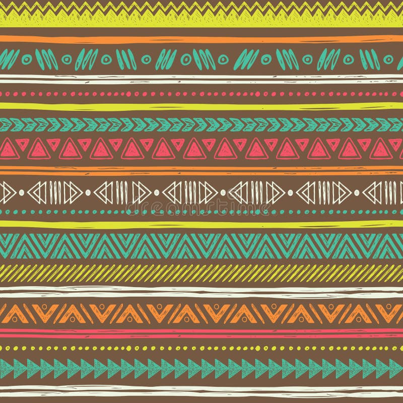 Tribal Hand Drawn Background, Ethic Pattern. Stock Vector ...