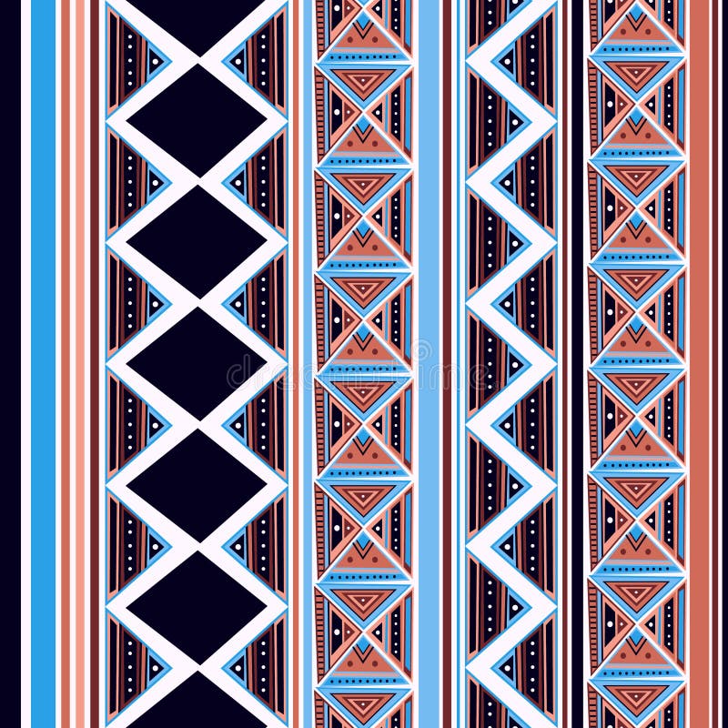 Tribal Hand Drawn Pattern Seamless Drawing Handmade Style Stock Vector ...