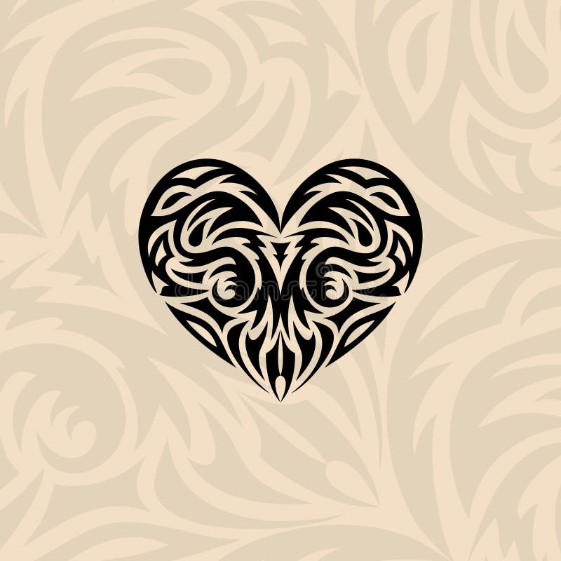 Tribal Heart stock vector. Illustration of isolated, design - 7259862