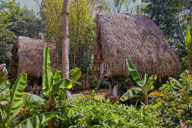 Tribal Houses stock image. Image of roofs, construction - 4886619