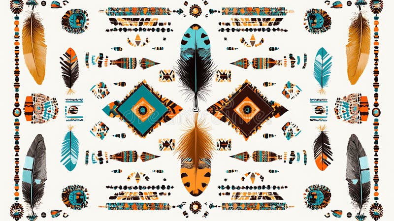 Tribal Inspired Design Featuring Overlapping Geometric Patterns and ...