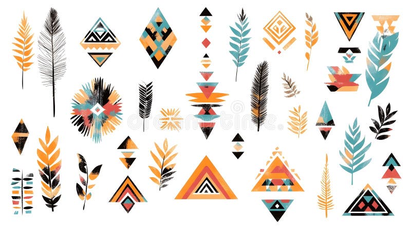 Tribal Inspired Patterns Featuring Geometric Shapes and Vibrant Colors ...