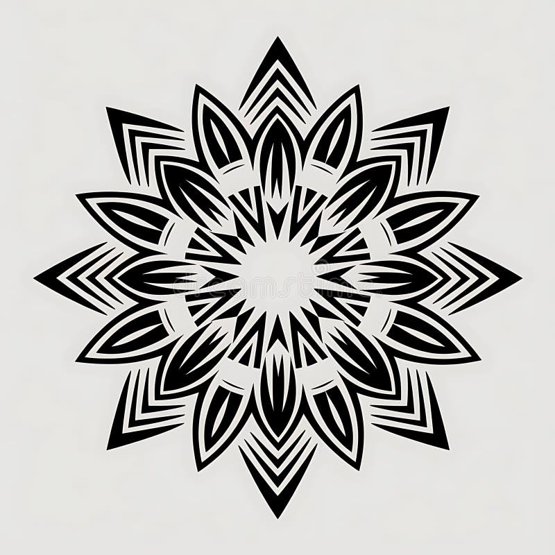 Tribal Mandala Silhouette with Angular and Bold Patterns Stock ...