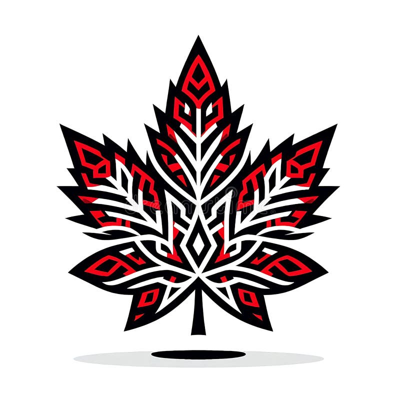 Tribal Maple Leaf Design - Modern Symbolic Illustration Stock ...