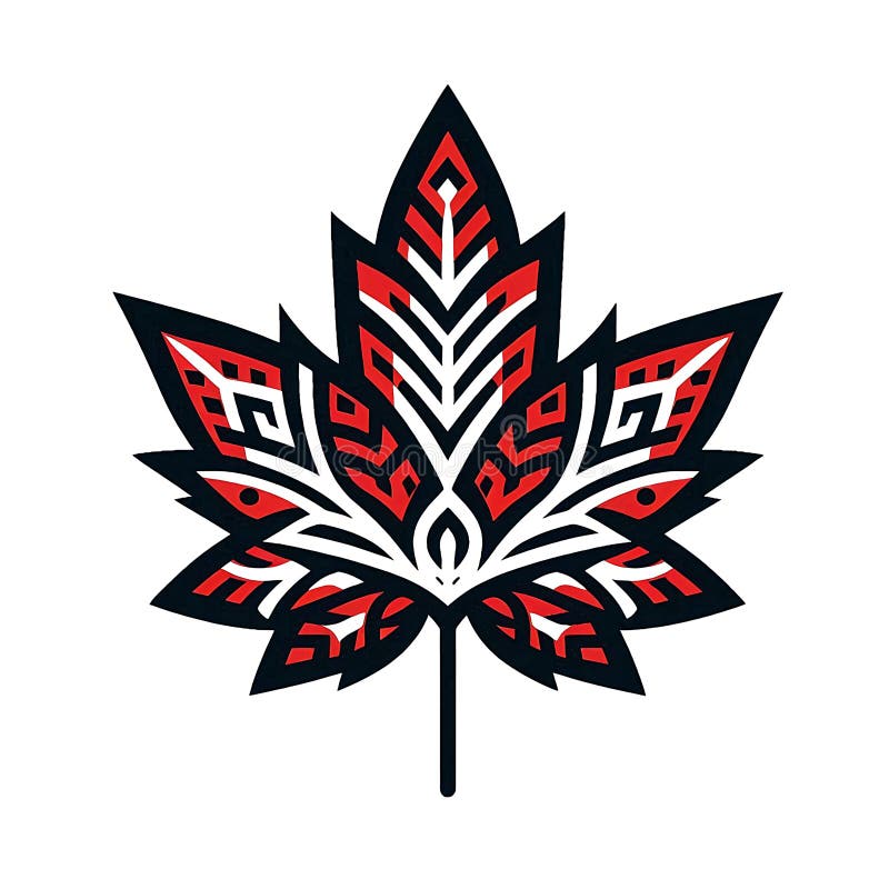 Tribal Maple Leaf Design - Modern Symbolic Illustration Stock ...