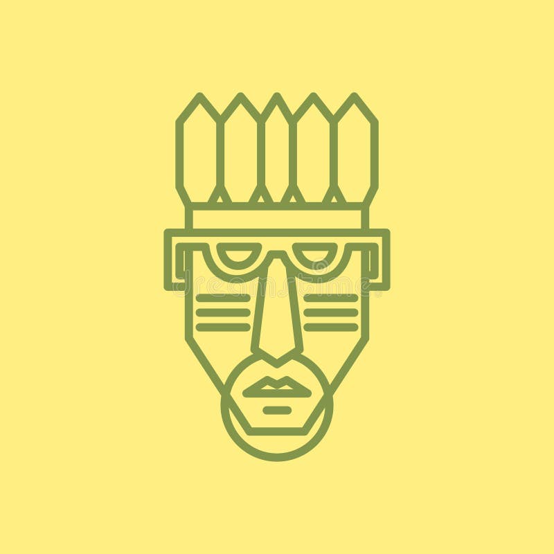 Tribal Mask Culture Face Line Logo Design Vector Stock Vector ...