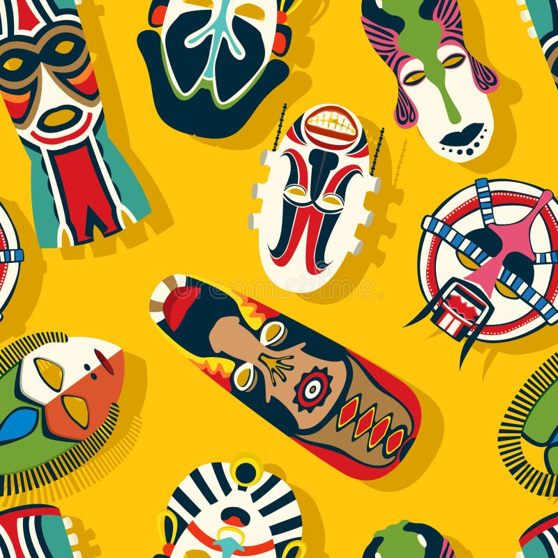 Tribal mask ethnic stock vector. Illustration of ritual - 92618155