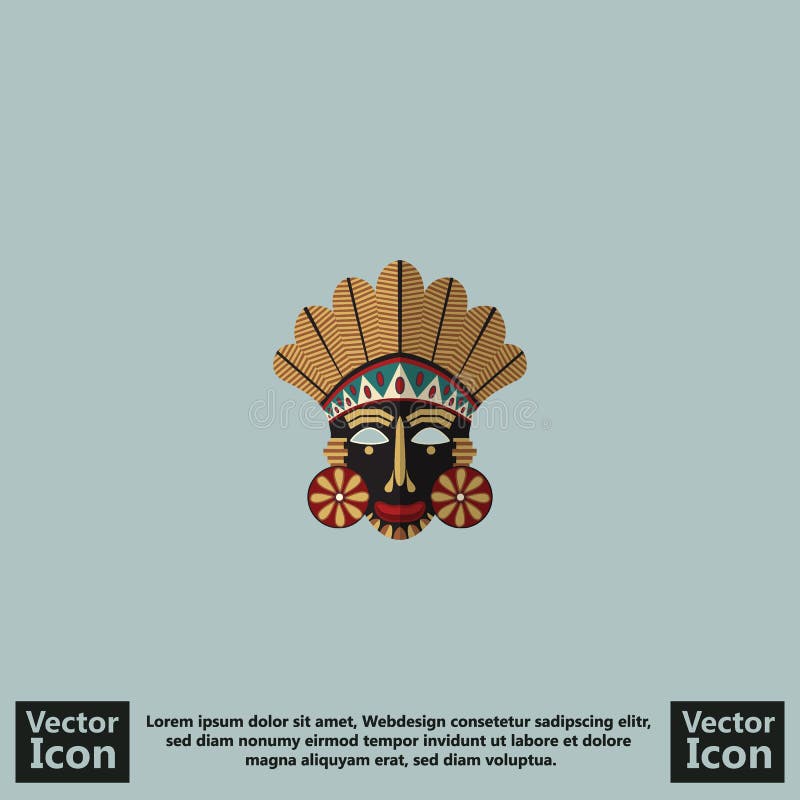 Tribal mask symbol stock vector. Illustration of history - 83857420