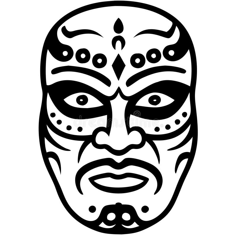 Tribal Mask Vector Art Illustration for Tattoo and Design Projects ...