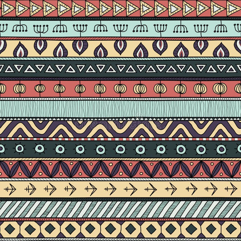 Tribal Multicolor Seamless Pattern Indian Or African Ethnic Patchwork
