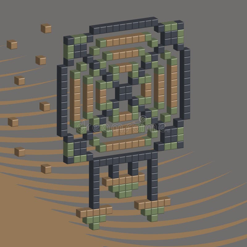 Tribal Native American Indian Dream. 3D Pixel Art. Stock Vector ...