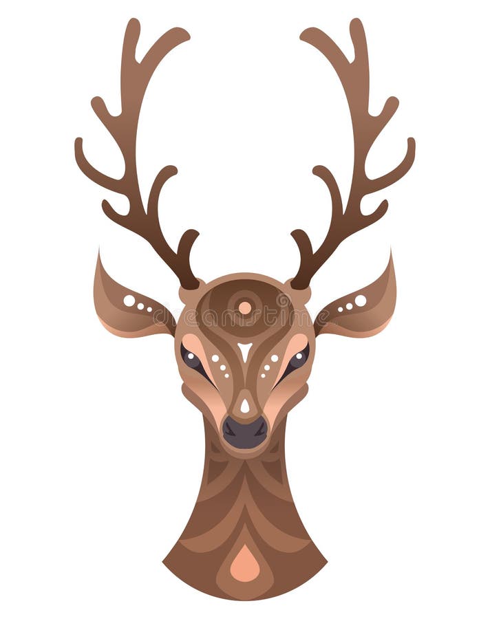 Abstract Deer Head Tribal Tattoo Stock Vector - Illustration of drawing ...