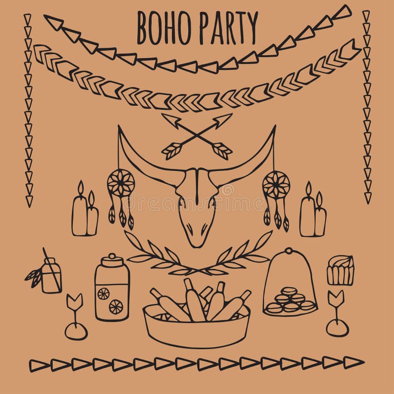 Boho Party Stock Illustrations – 15,941 Boho Party Stock Illustrations ...