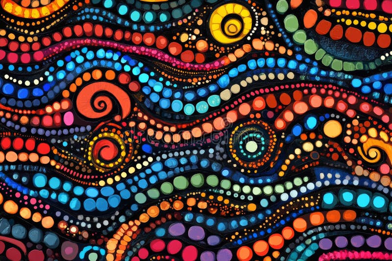 Tribal Pattern of Australian Aboriginal Stock Image - Image of symmetry ...