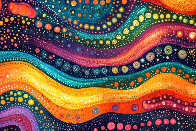 Tribal Pattern of Australian Aboriginal Stock Image - Image of ...