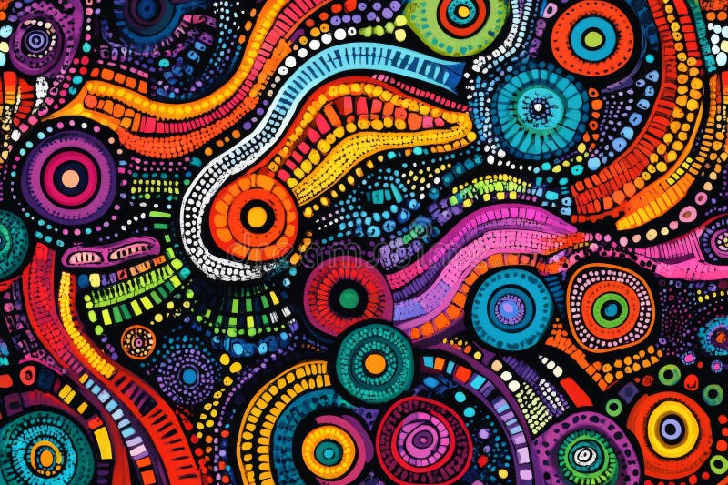 Tribal Pattern of Australian Aboriginal Stock Photo - Image of ...