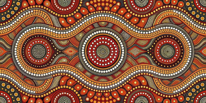 Tribal Pattern of Australian Aboriginal AI-Generated Content Stock ...