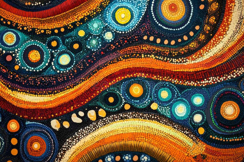 Tribal Pattern of Australian Aboriginal Stock Photo - Image of ...