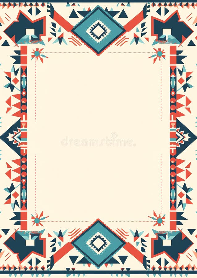 Tribal Pattern Frame Border on White Background Stock Illustration ...