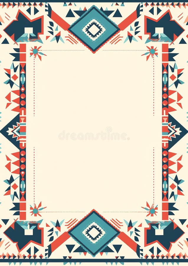 Tribal Pattern Frame Border on White Background Stock Illustration ...