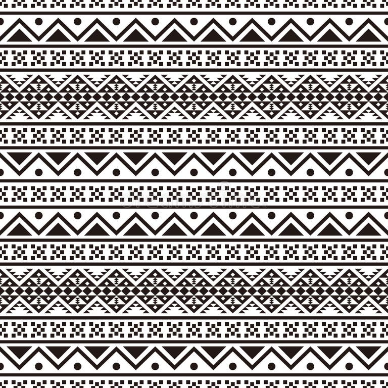 Tribal Pattern Vector Black White Color Stock Vector - Illustration of ...