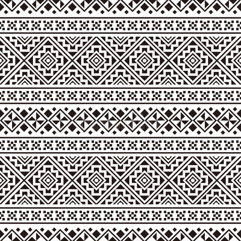 Tribal Pattern Vector Black White Color Stock Vector - Illustration of ...