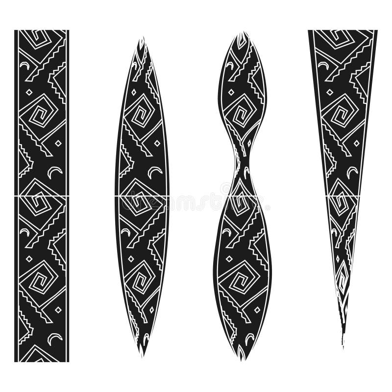 Tribal Pattern Vector. Ethnic Decorative Shape. Black and White ...