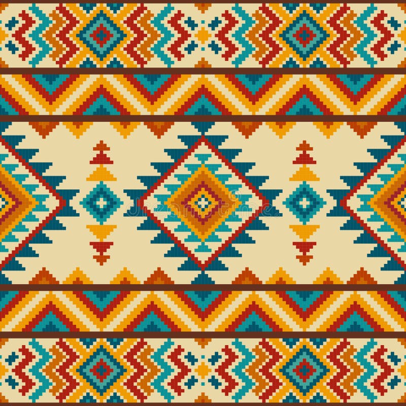 Tribal Pattern,vector Native American Seamless Pattern.. Stock Vector - Illustration of heritage ...