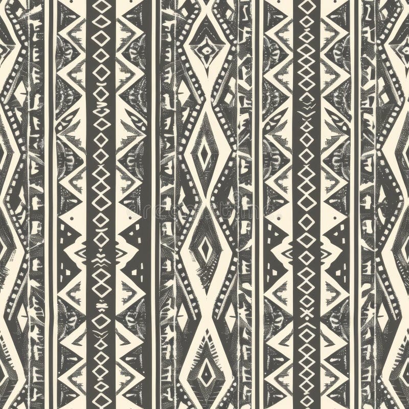 Tribal Patterns Seamless Background in Earth Tones Stock Image - Image ...