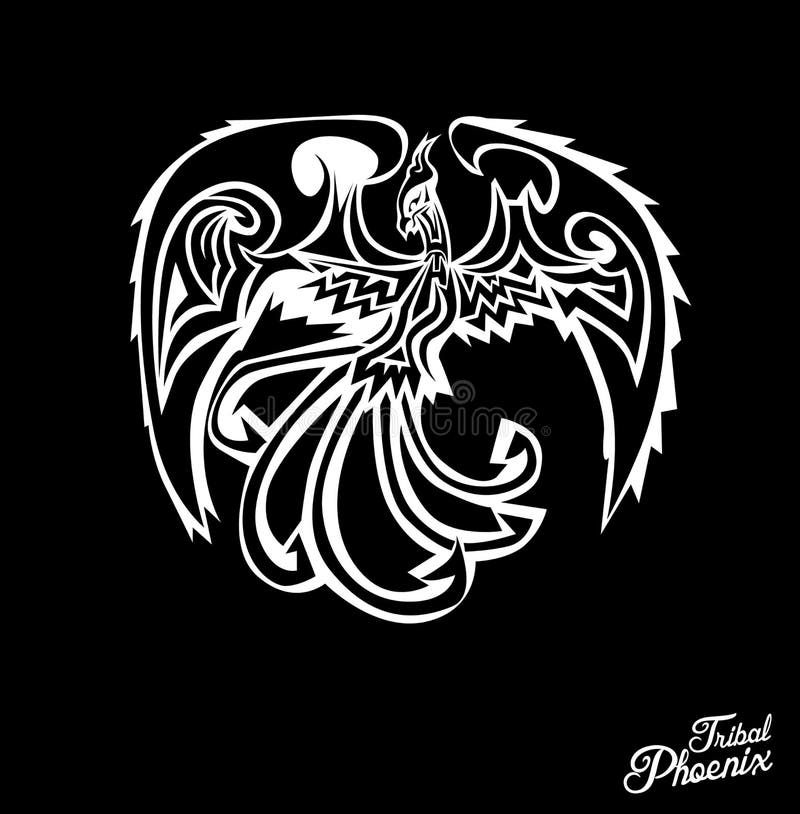 Tribal Phoenix Tattoo 2 stock vector. Illustration of inked - 73988657