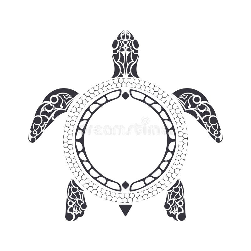 Turtle in Tribal Polynesian Tattoo Style. Turtle Shell Mask. Maori and ...