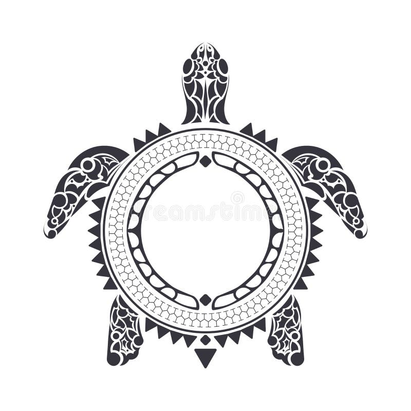 Turtle in Tribal Polynesian Tattoo Style. Turtle Shell Mask. Maori and ...