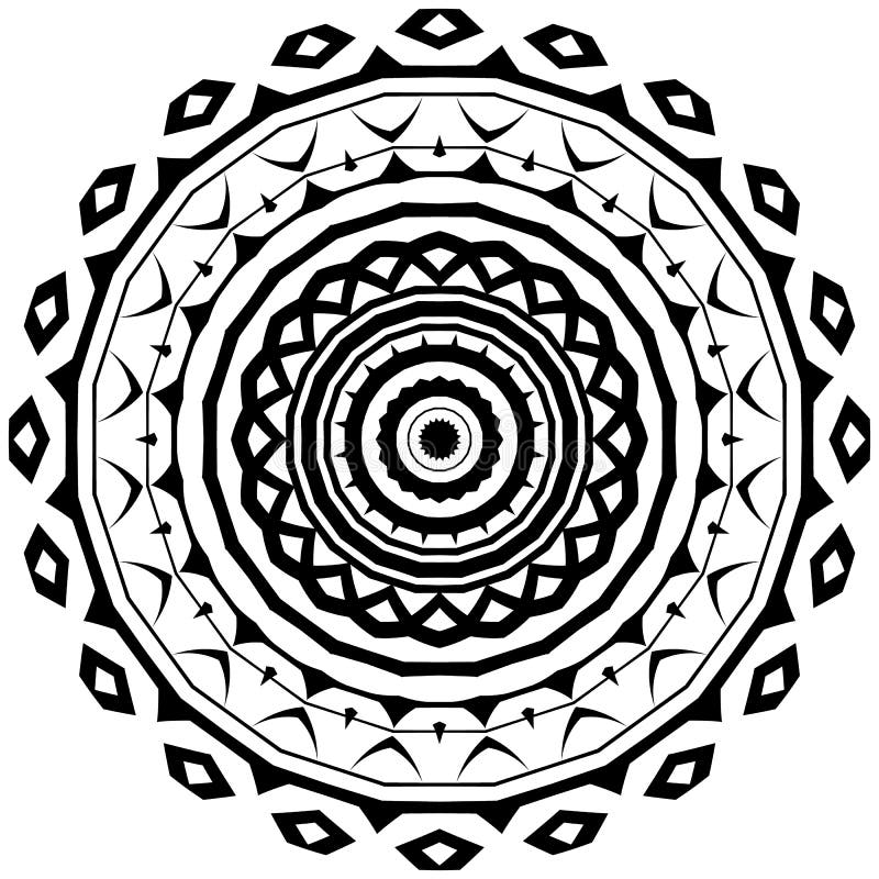 Tribal Round Ornament with Decorative Elements Stock Vector ...